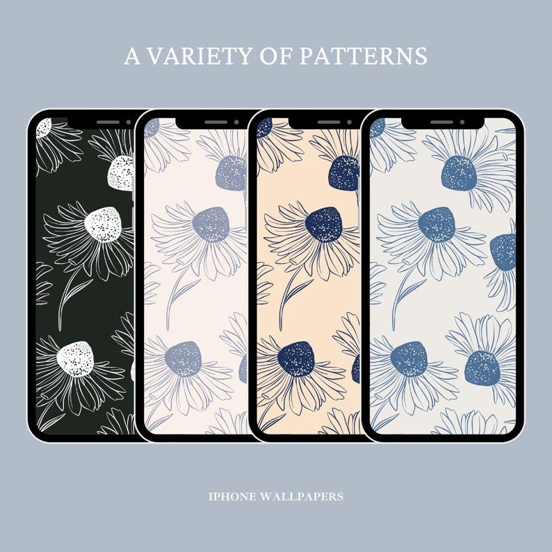 100+ Fine Line Design Floral Aesthetic and Flower Pattern Digital Wallpapers for iPhone ...