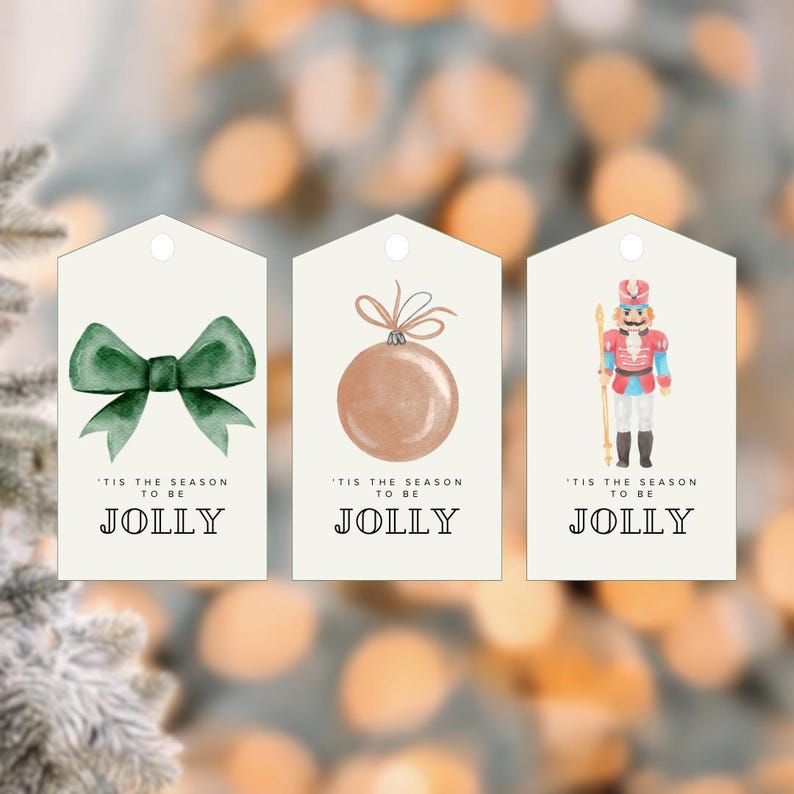 Printable Christmas Gift Tags: Tis the Season, Holiday Present Labels ...