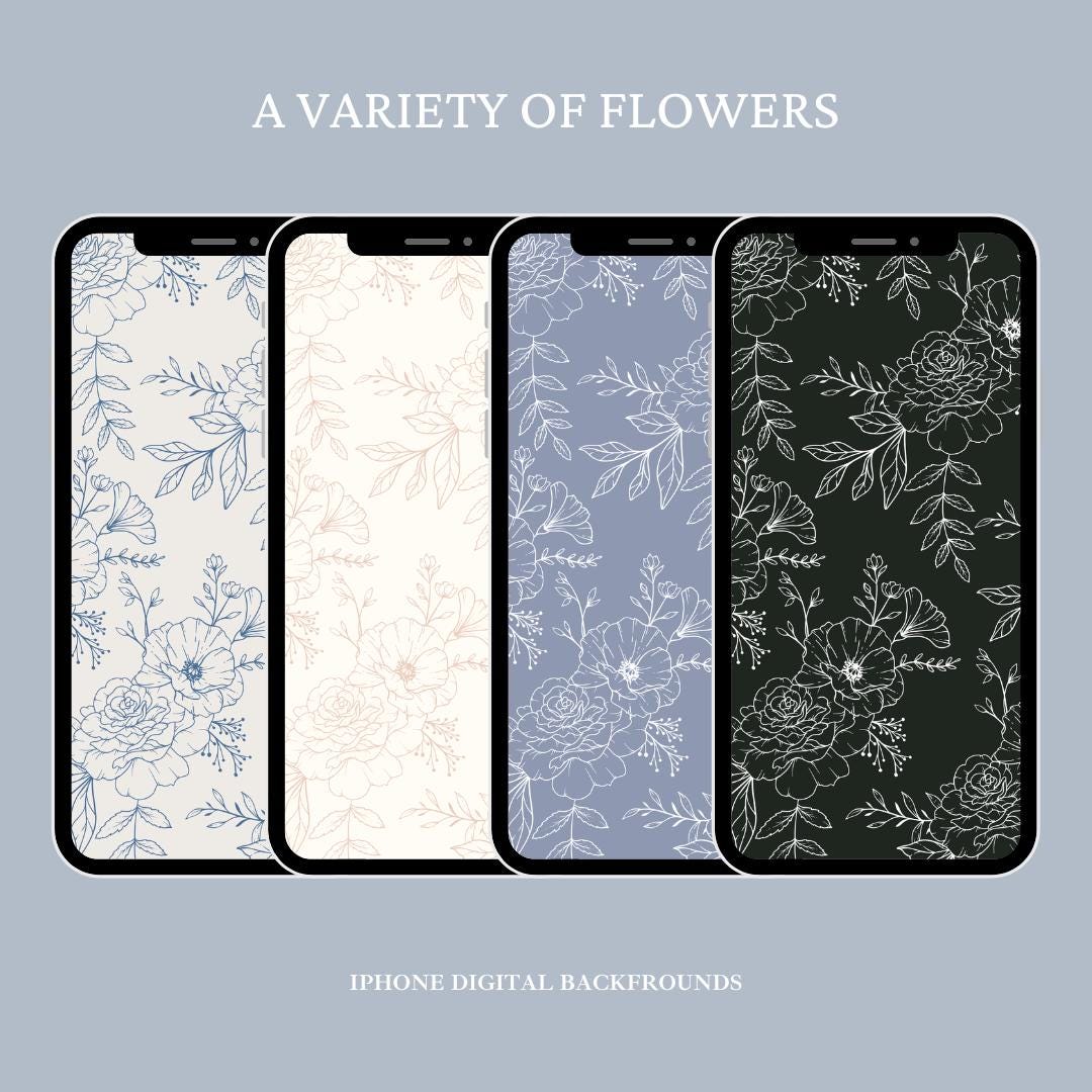 100+ Fine Line Design Floral Aesthetic and Flower Pattern Digital ...