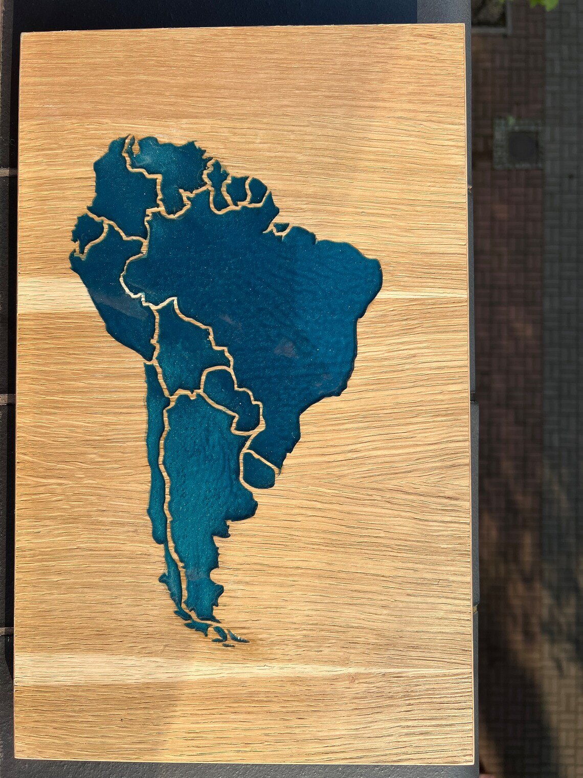 Epoxy Resin South America Map, Magic Blue Gradient, 23 X 37 Cm ...