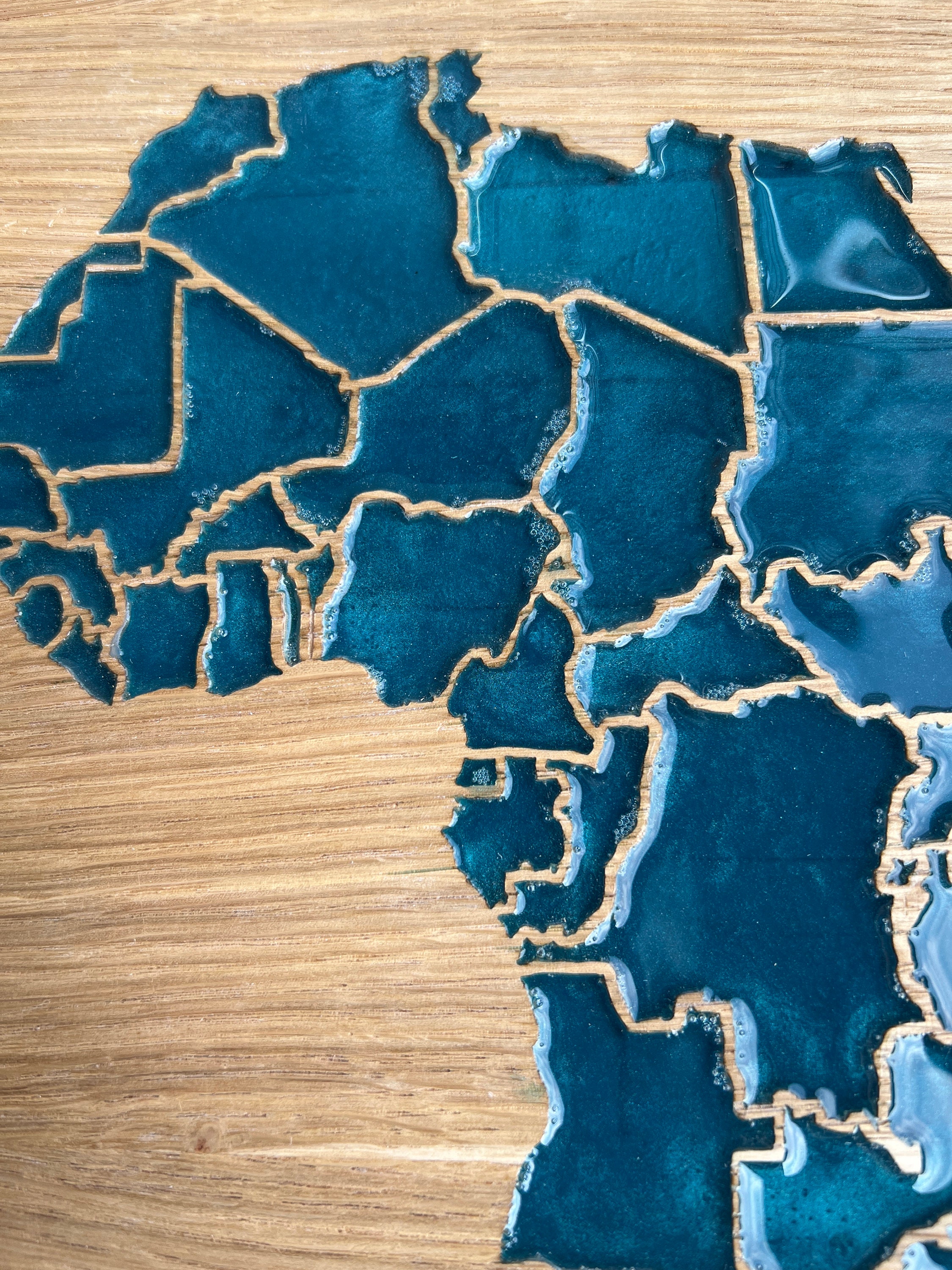 Epoxy Resin Art South America Map, Blue Gradient, 23 X 37 Cm, Handmade ...