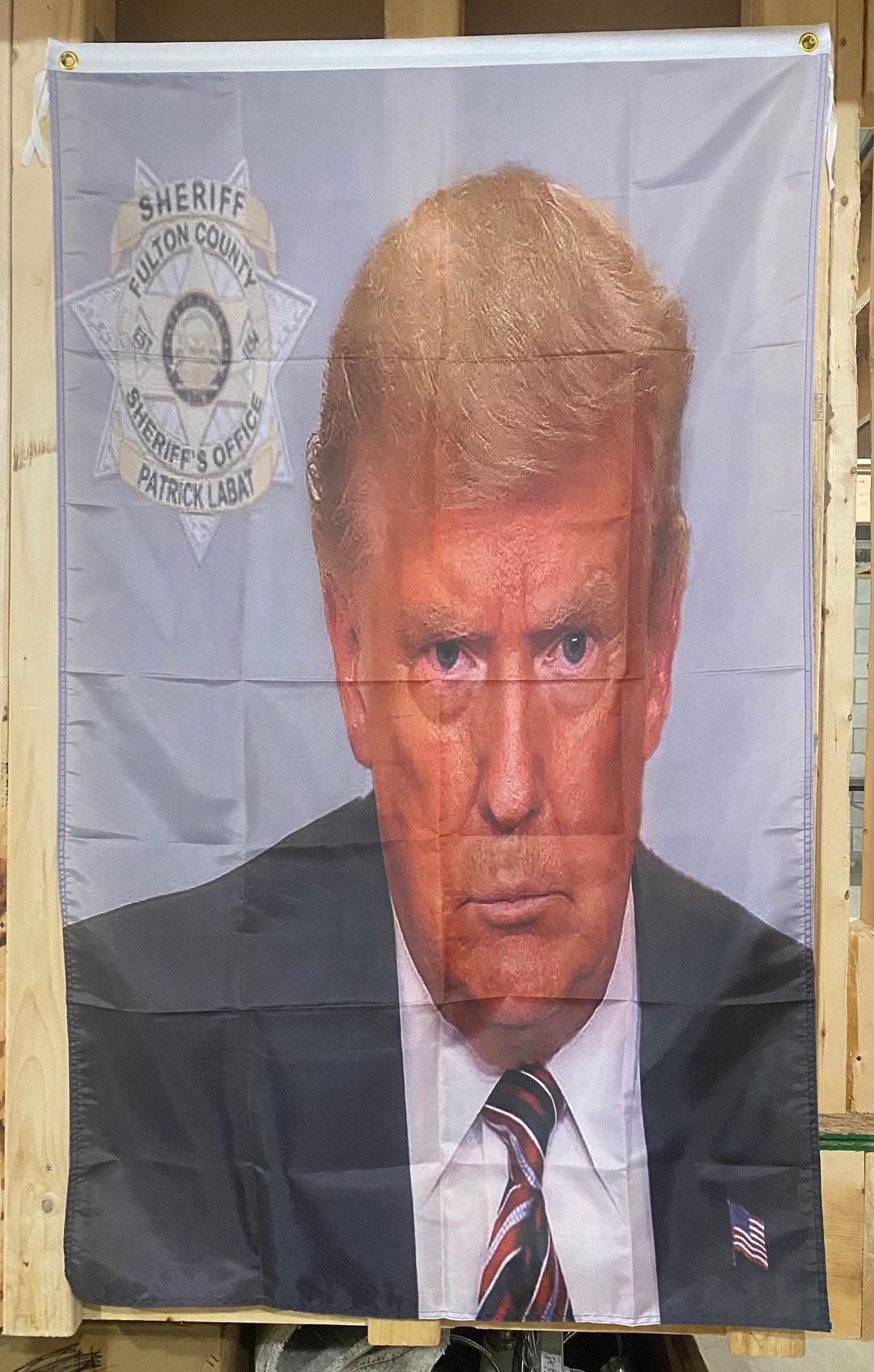 Donald Trump Mugshot Prison Flag FREE USA SHIPPING Arrest Indictment ...