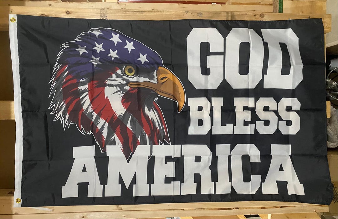 God Bless America Flag FREE SHIP Freedom Religious Jesus Lord Savior ...