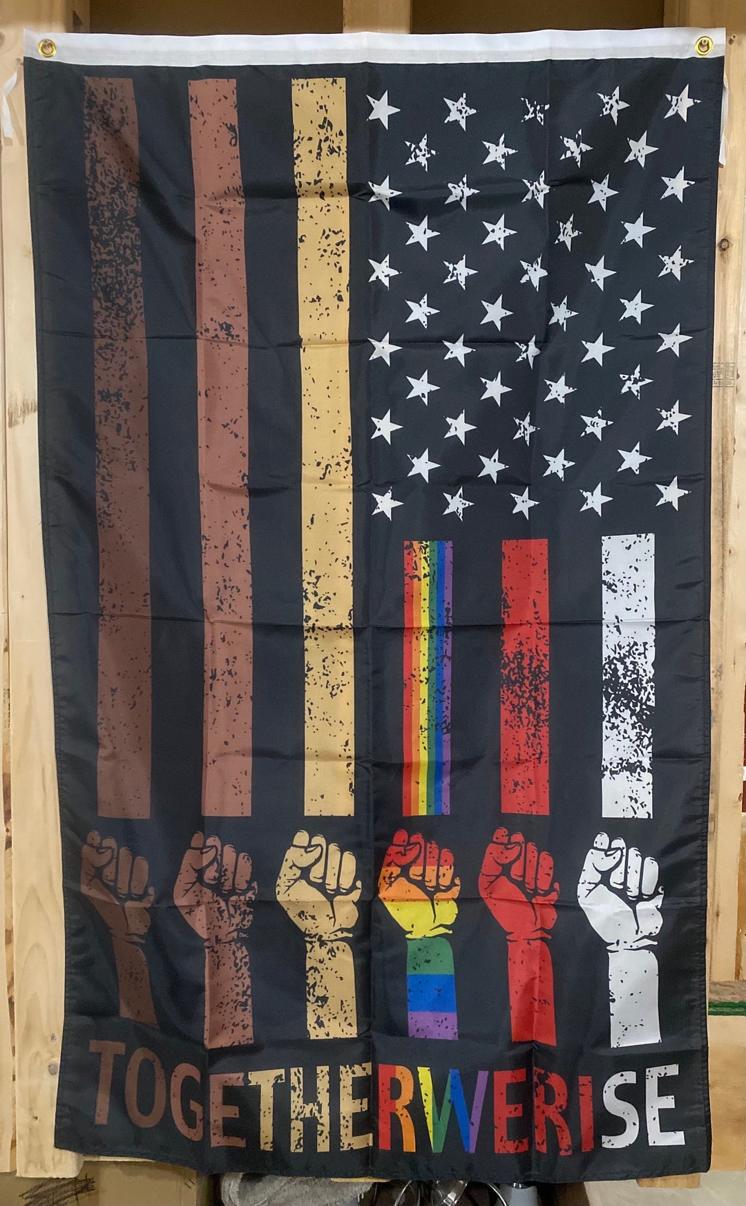 Equality Flag FREE SHIP Together We Rise Black Lives Matter Human ...
