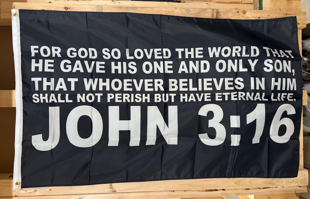 Christian Flag FREE USA SHIP John 3:16 Lord Jesus Nation God Savior ...