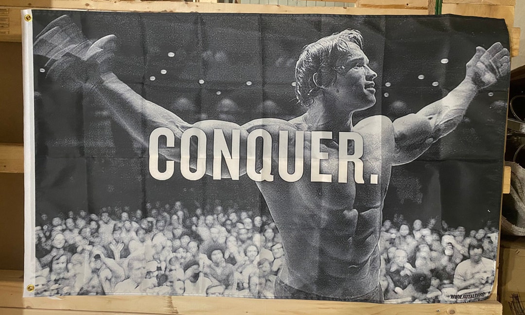 Motivation Flag FREE SHIP Conquer Lift Work Hard Gains Money Power ...