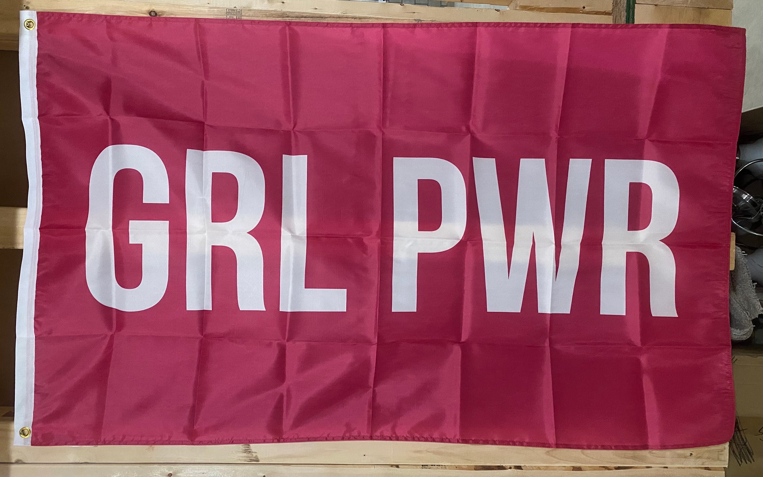 Girl Power Flag FREE SHIP Motivation Fitness Lift Gym Garage Man Cave ...