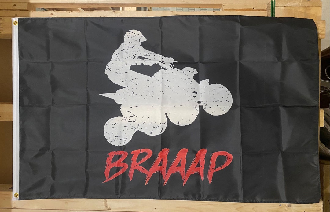 Sport Quad Flag FREE USA SHIP Braaap Beer Ride Atv Off-road 4 Wheeler Race Dirt Honda Fun Save ...