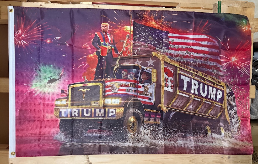 Donald Trump Elon Musk Flag FREE Usa SHIP Free Speech Doge Tesla X Mars ...