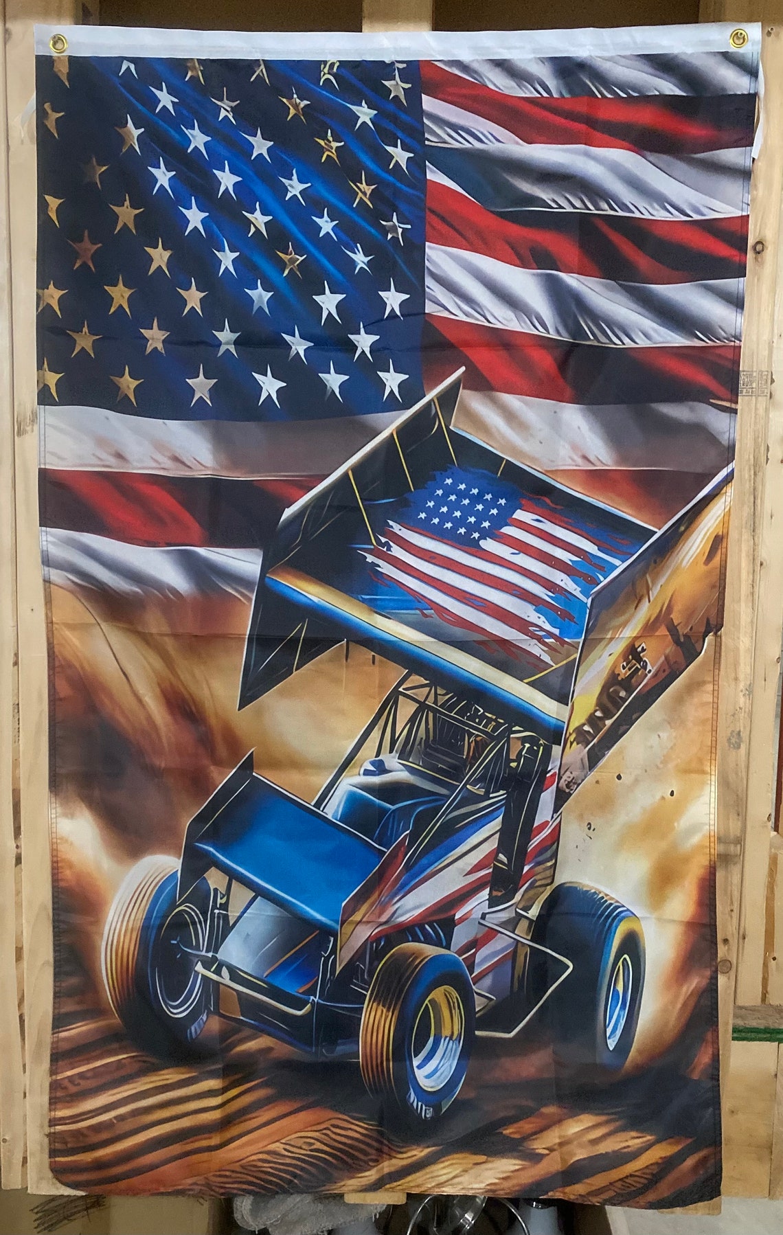 Dirt Racing Flag FREE SHIP Nascar Sprint Car Outlaws Dirt Track Race ...
