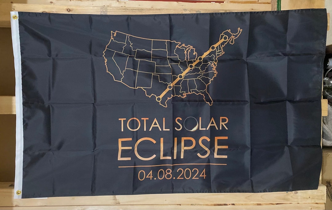 Total Solar Eclipse 8 de abril de 2024 Bandera GRATIS EE.UU. ENVÍO ...