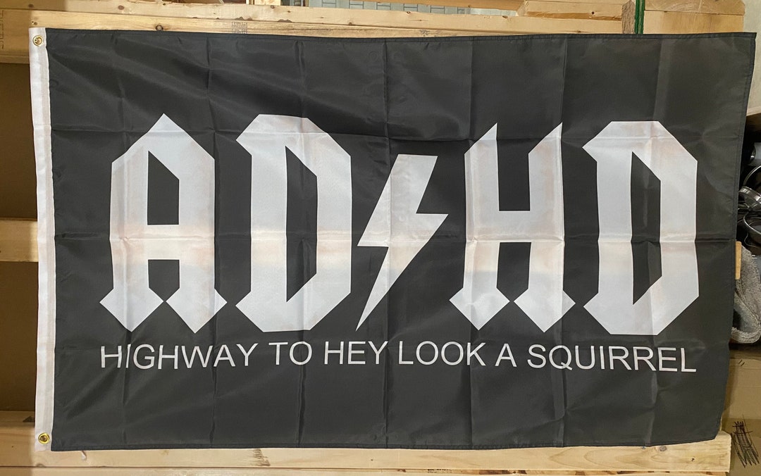 AD/HD Flag FREE Ship Attention Span Disease Beer Man Cave Music ...