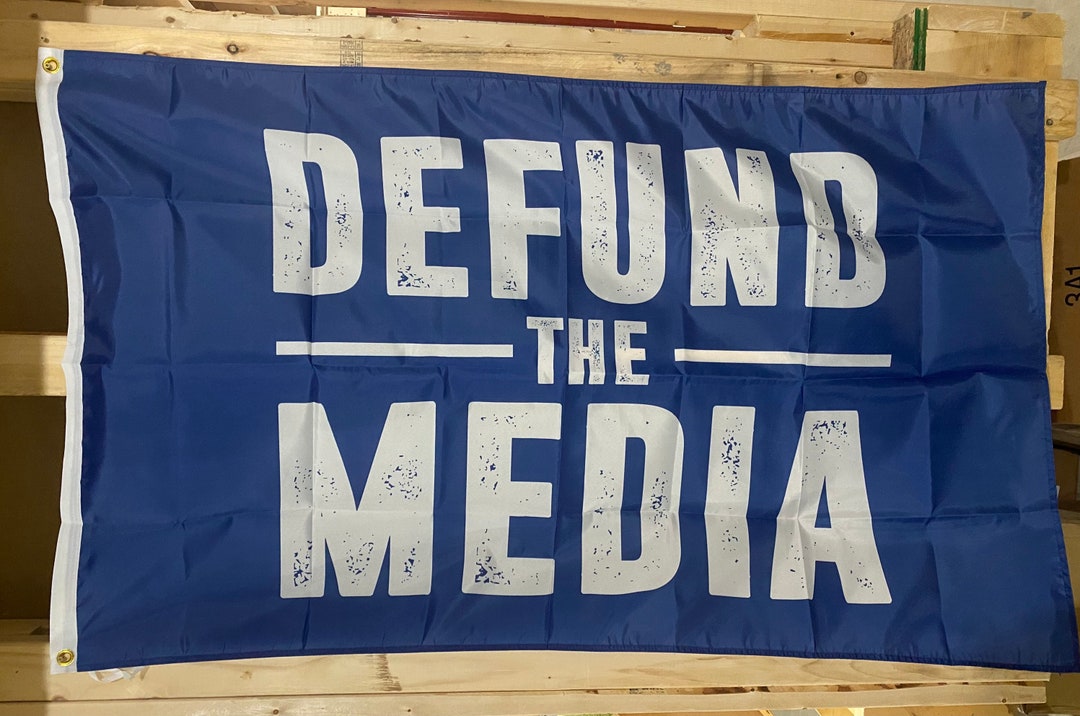 Defund the Media Flag FREE USA SHIP Fake News Impeach Biden Republican ...