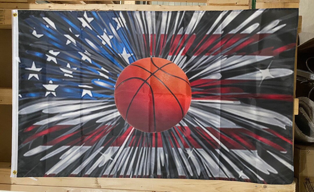 American Basketball Flag FREE SHIPPING Man Cave Ball is Life NBA ...