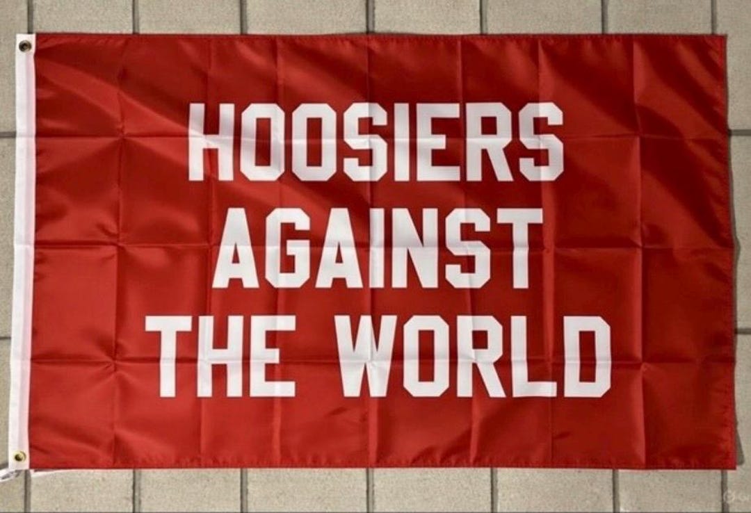 Indiana Hoosiers Against the World Flag FREE SHIP Cignetti Medoza ...
