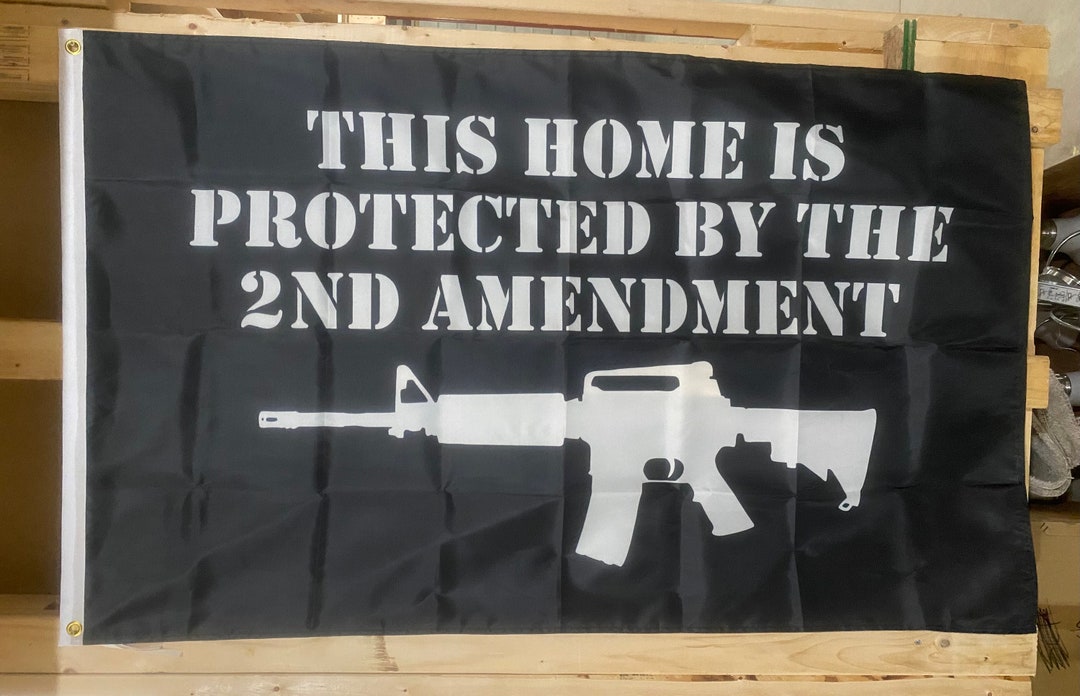 2nd Amendment Flag FREE SHIP Guns Matter Protect & Serve Bullets Ban ...
