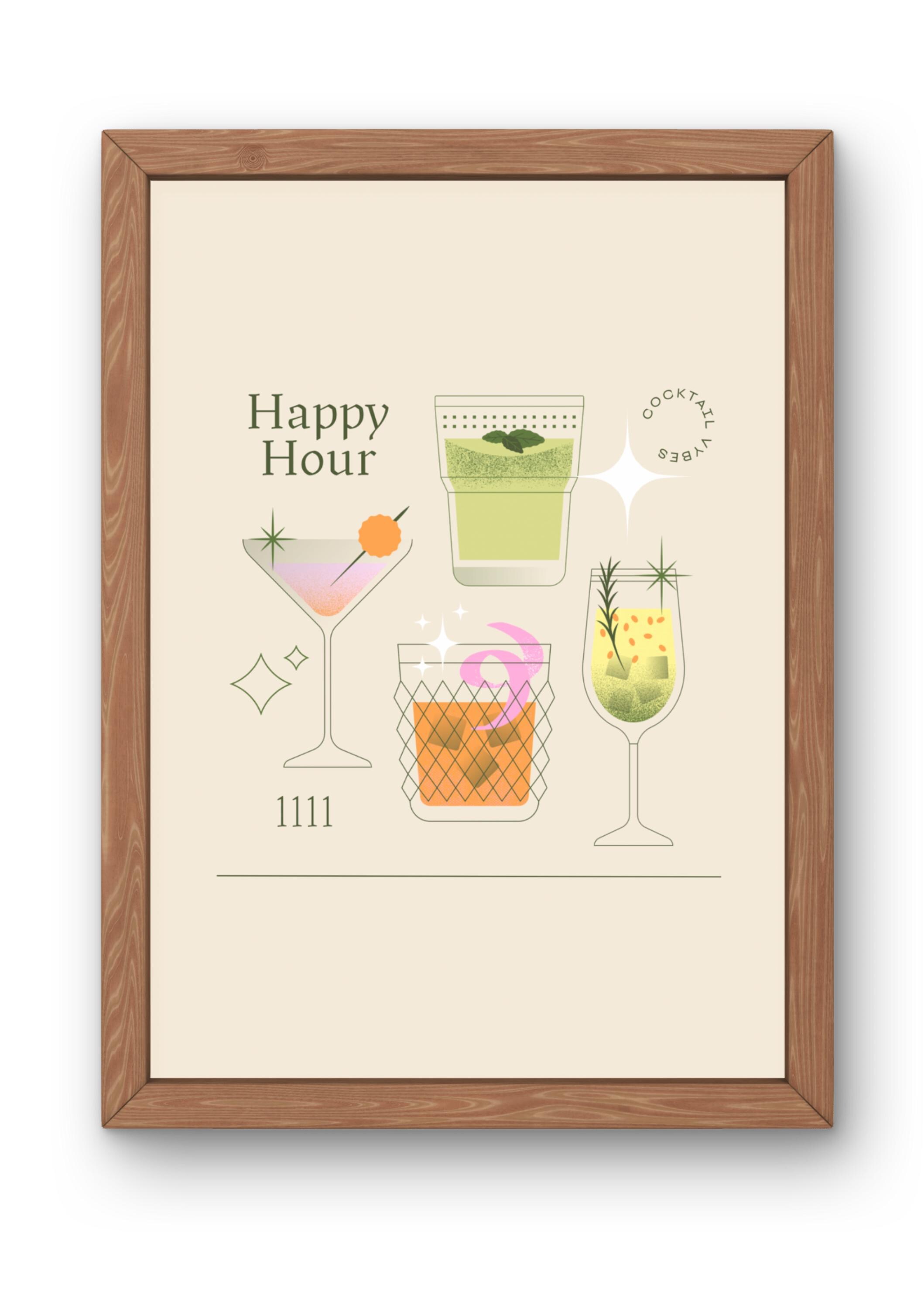 Happy Hour Cocktail Poster - Etsy