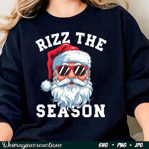 Retro Rizz the Season SVG PNG, Sigma Hat Santa Svg, Funny Christmas Svg ...