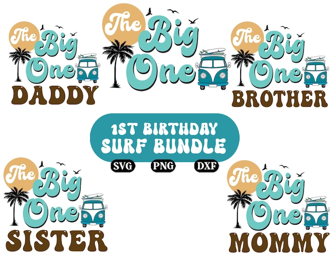 The Big One Surf Birthday Svg, 1st Birthday Surf Svg, One Svg, One Cake ...