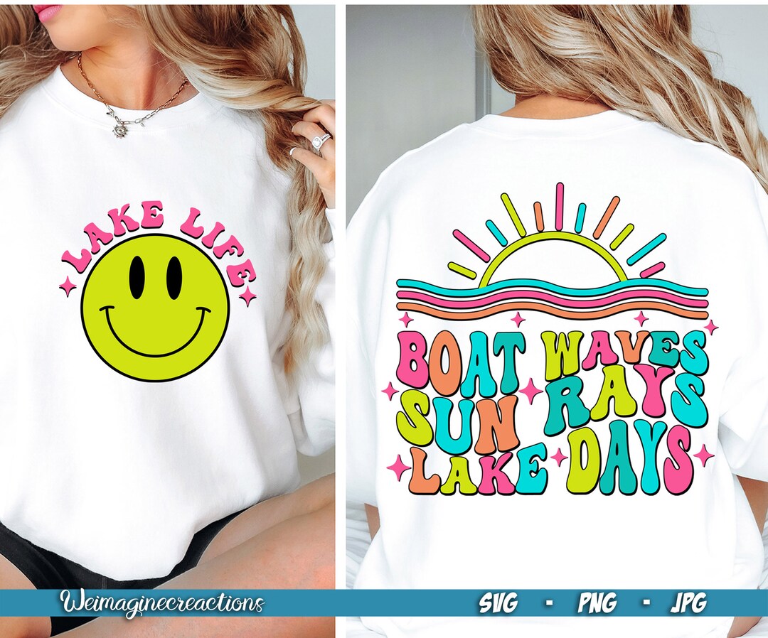 Boat Waves Sun Rays Lake Days SVG PNG, Summer Svg, Summer Sublimation ...
