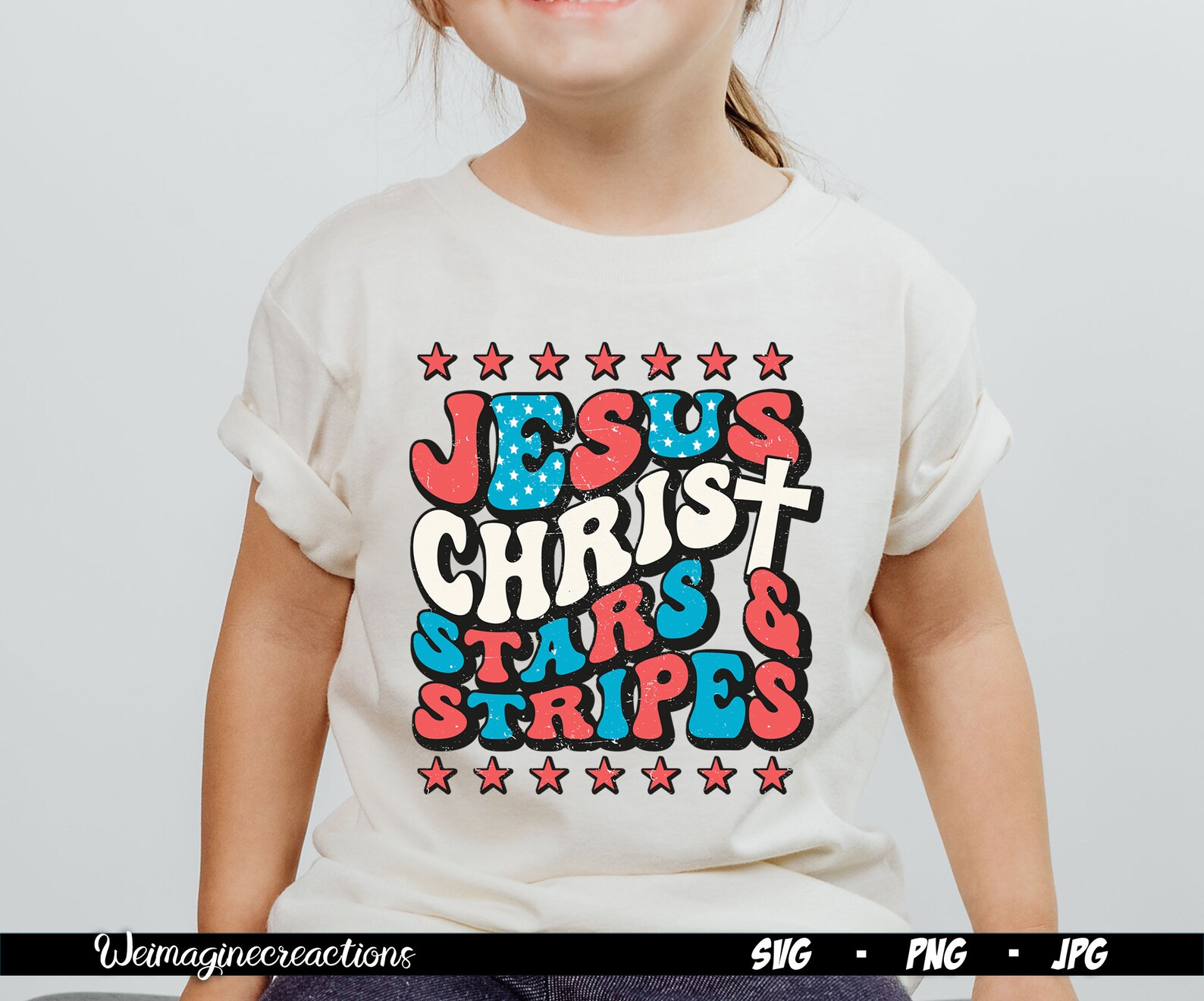 Jesus Christ Stars and Stripes SVG PNG, American Mama Svg Png, Retro ...