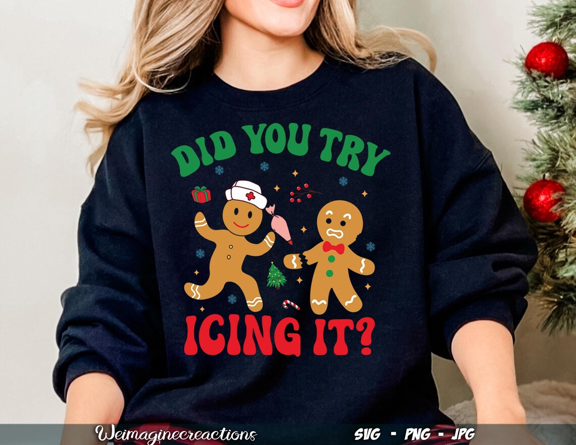 Did You Try Icing It Christmas SVG PNG, Retro ICU Nurse Christmas ...
