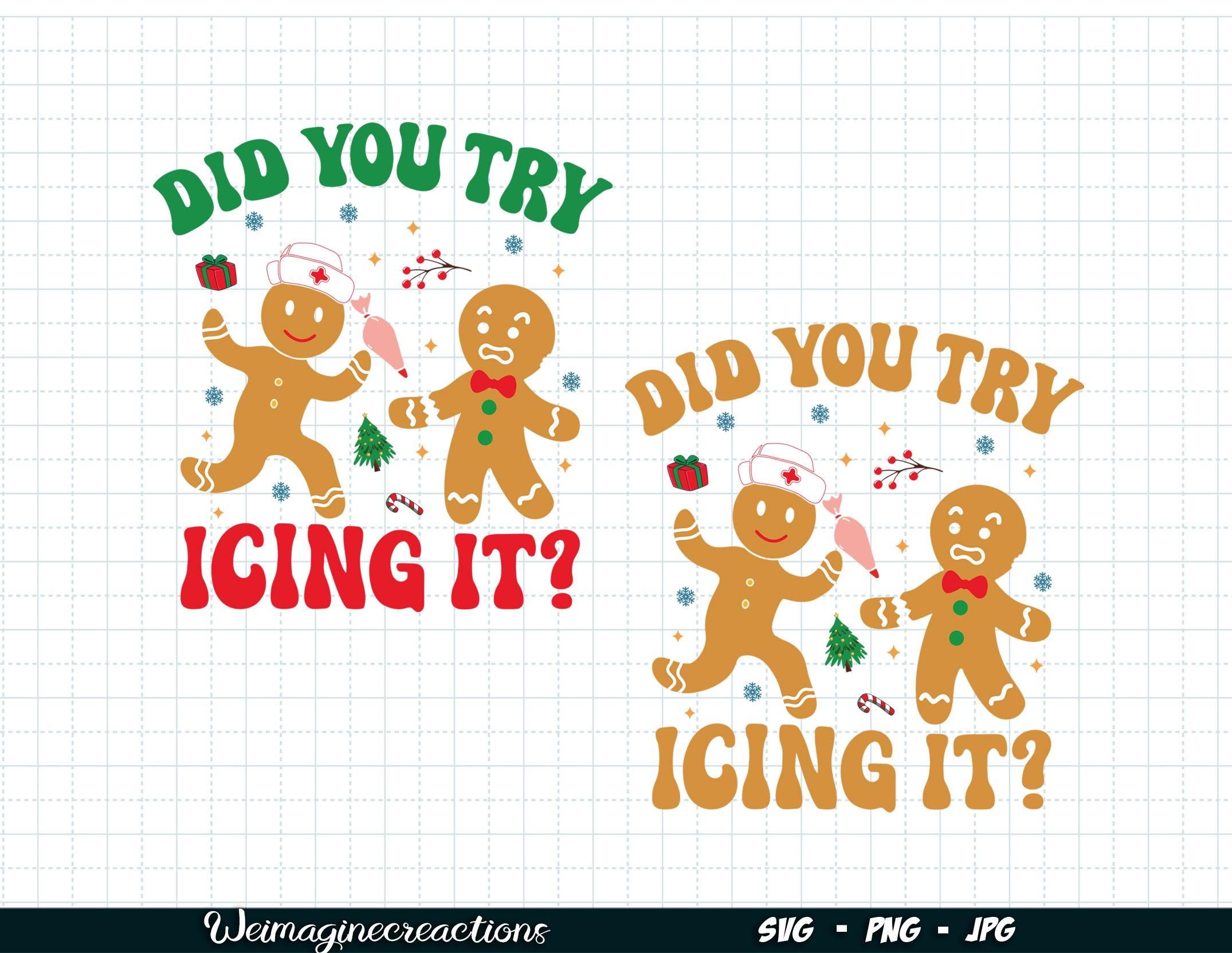 Did You Try Icing It Christmas SVG PNG, Retro ICU Nurse Christmas ...