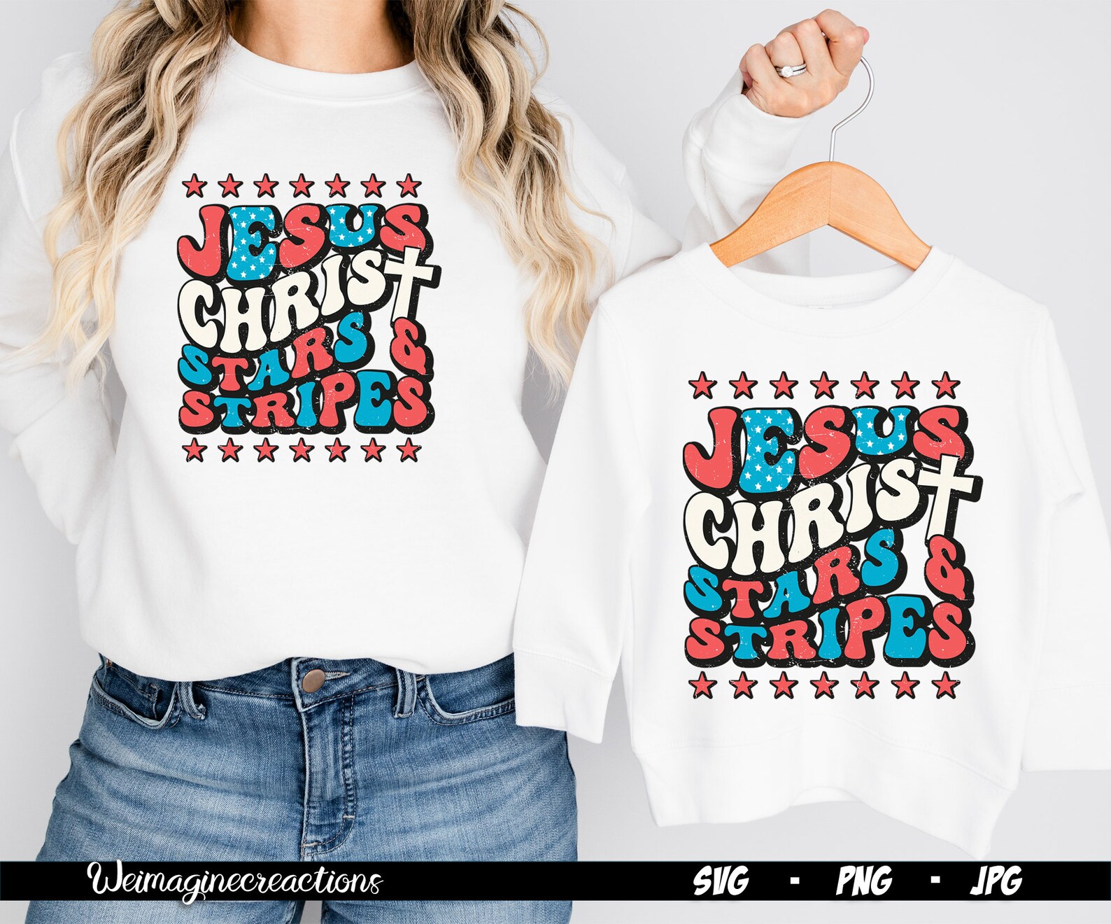 Jesus Christ Stars and Stripes SVG PNG, American Mama Svg Png, Retro ...