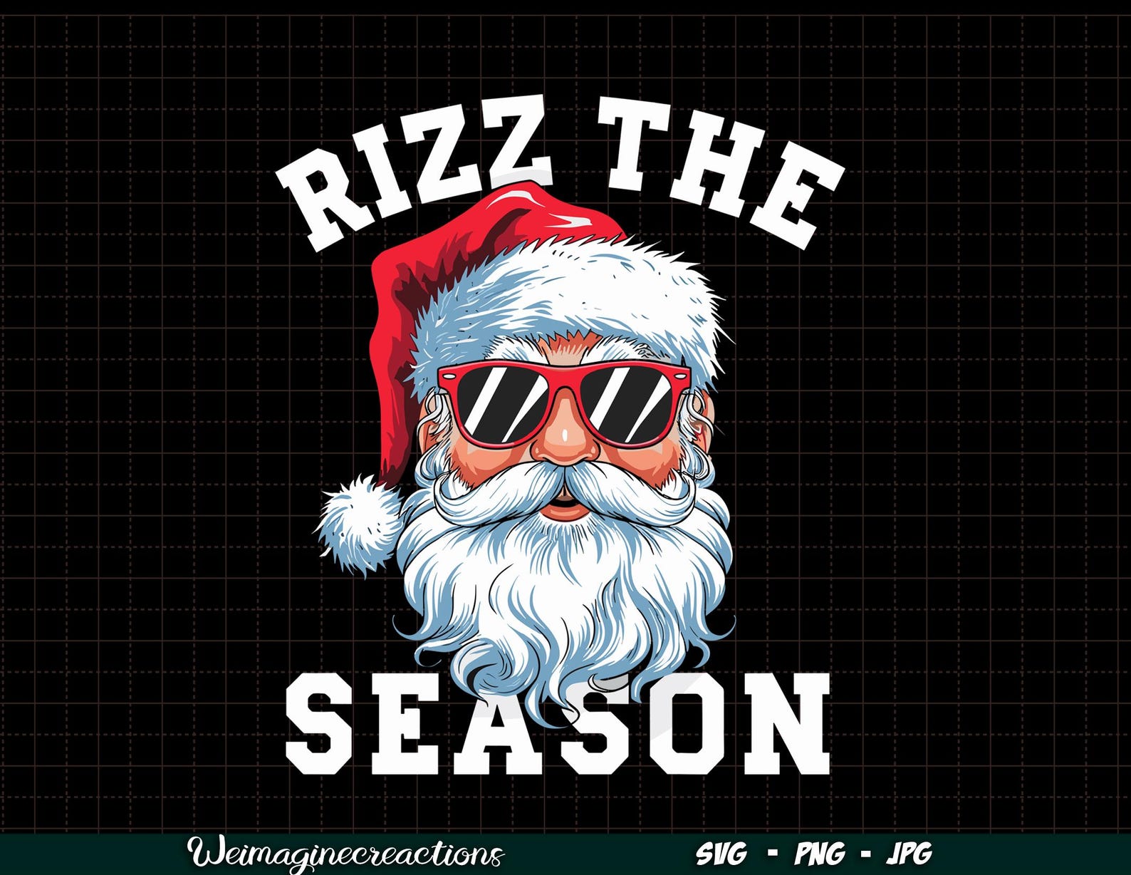 Retro Rizz the Season SVG PNG, Sigma Hat Santa Svg, Funny Christmas Svg ...