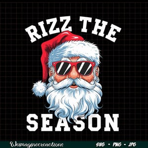 Retro Rizz the Season SVG PNG, Sigma Hat Santa Svg, Funny Christmas Svg ...