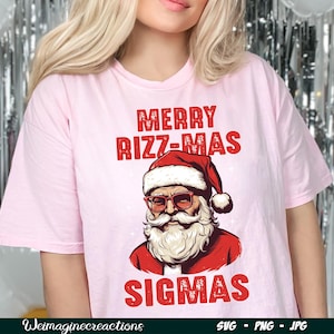 Merry Rizz Mas Sigmas Santa SVG PNG, Sigma Hat Santa Svg, Rizzmas Santa ...