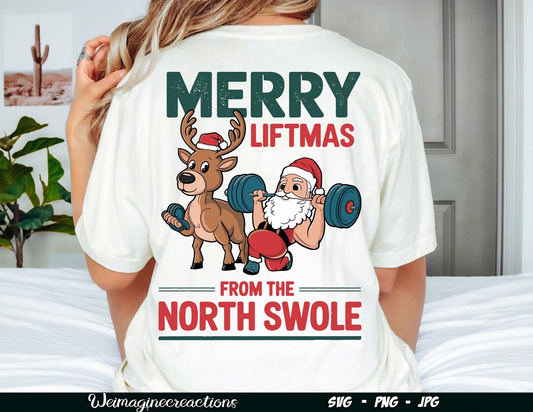 Merry Liftmas From the North Swole SVG PNG, Trendy Gym New Year Png ...