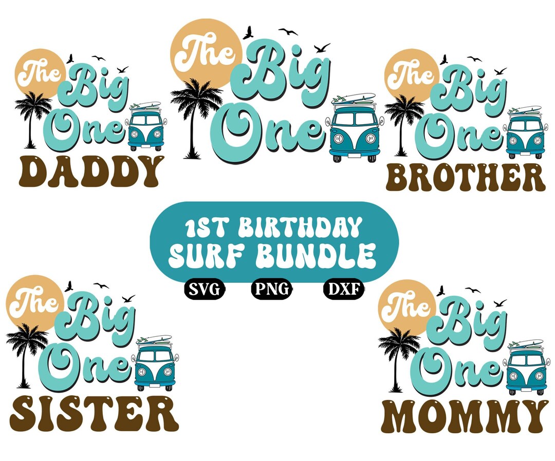The Big One Surf 1st Birthday Svg Png Dxf, 1st Birthday Surf, 1st ...
