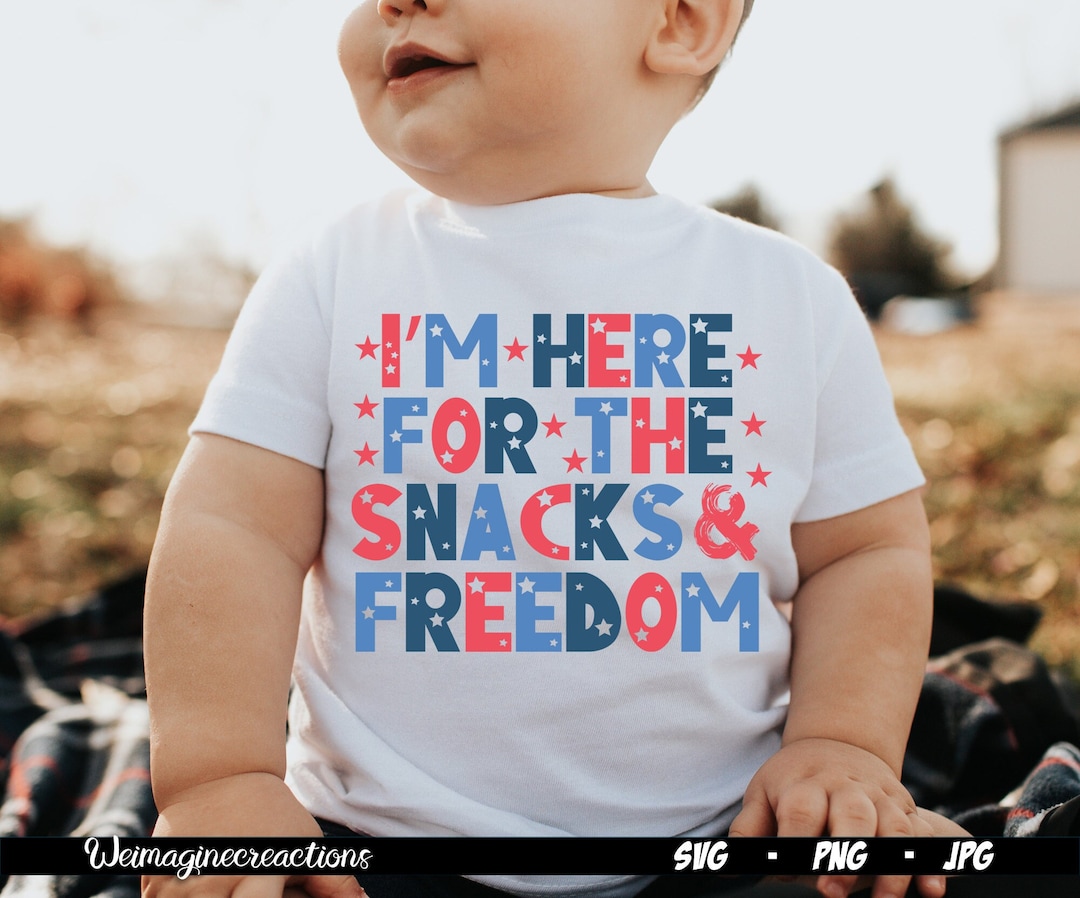 I’m Here for the Snacks and Freedom SVG PNG, 4th of July Svg, Retro ...