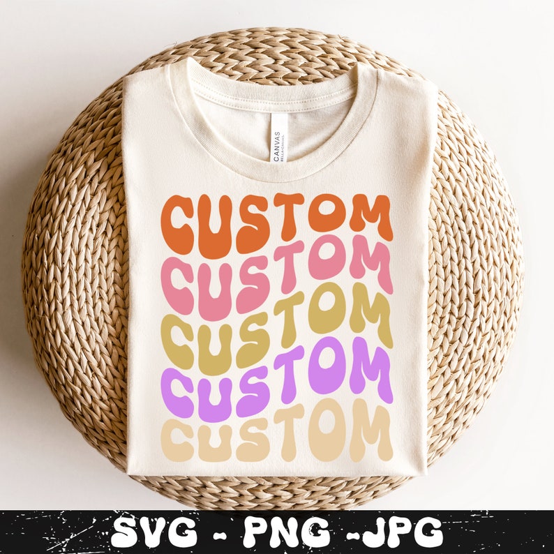 Custom Wavy Stacked SVG Png Jpg Groovy Wavy Personalized - Etsy