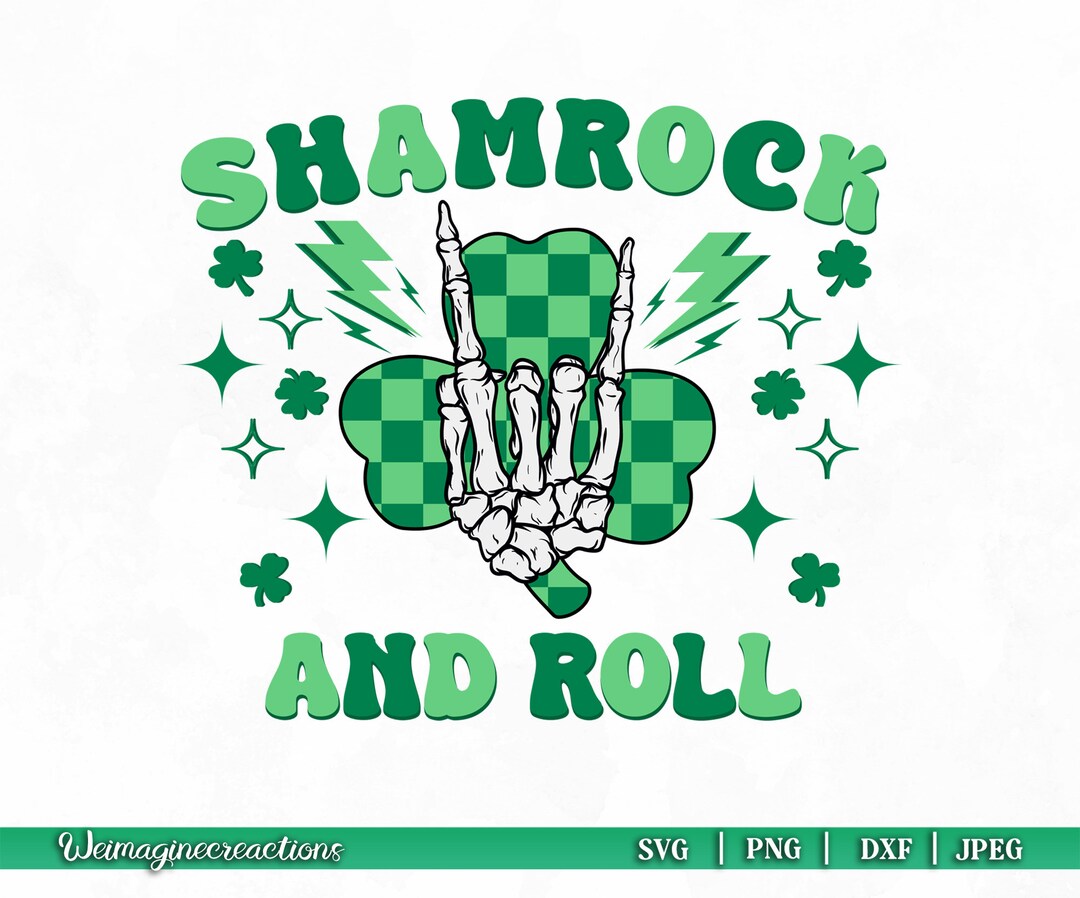 Shamrock and Roll SVG PNG, Lucky Svg, St Patricks Day Png, Groovy St ...