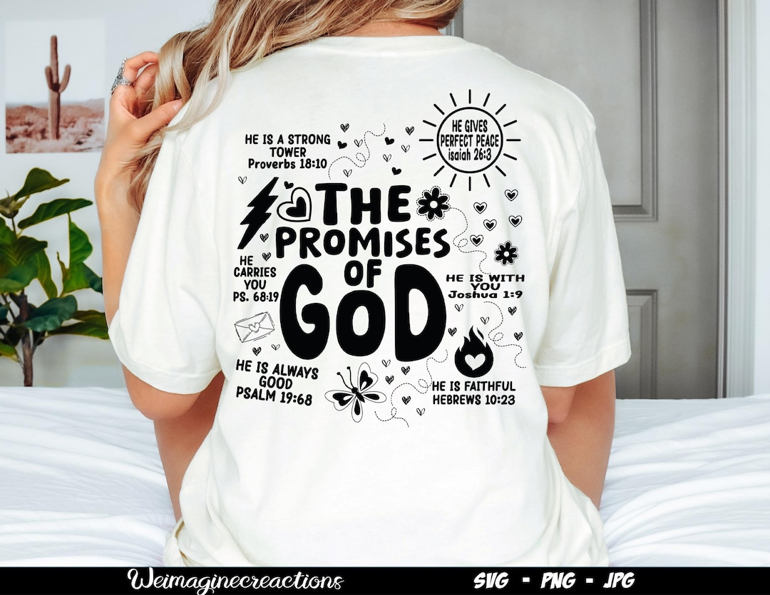 Retro Promises of God SVG PNG, Boho Christian Svg, Biblical Jesus Svg ...
