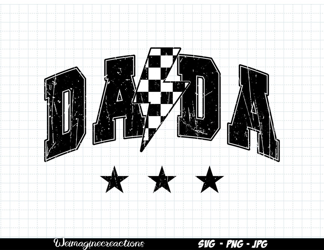 Retro Dada Checkered SVG PNG, Dada Png, Checkered Lightning Bolt Svg ...