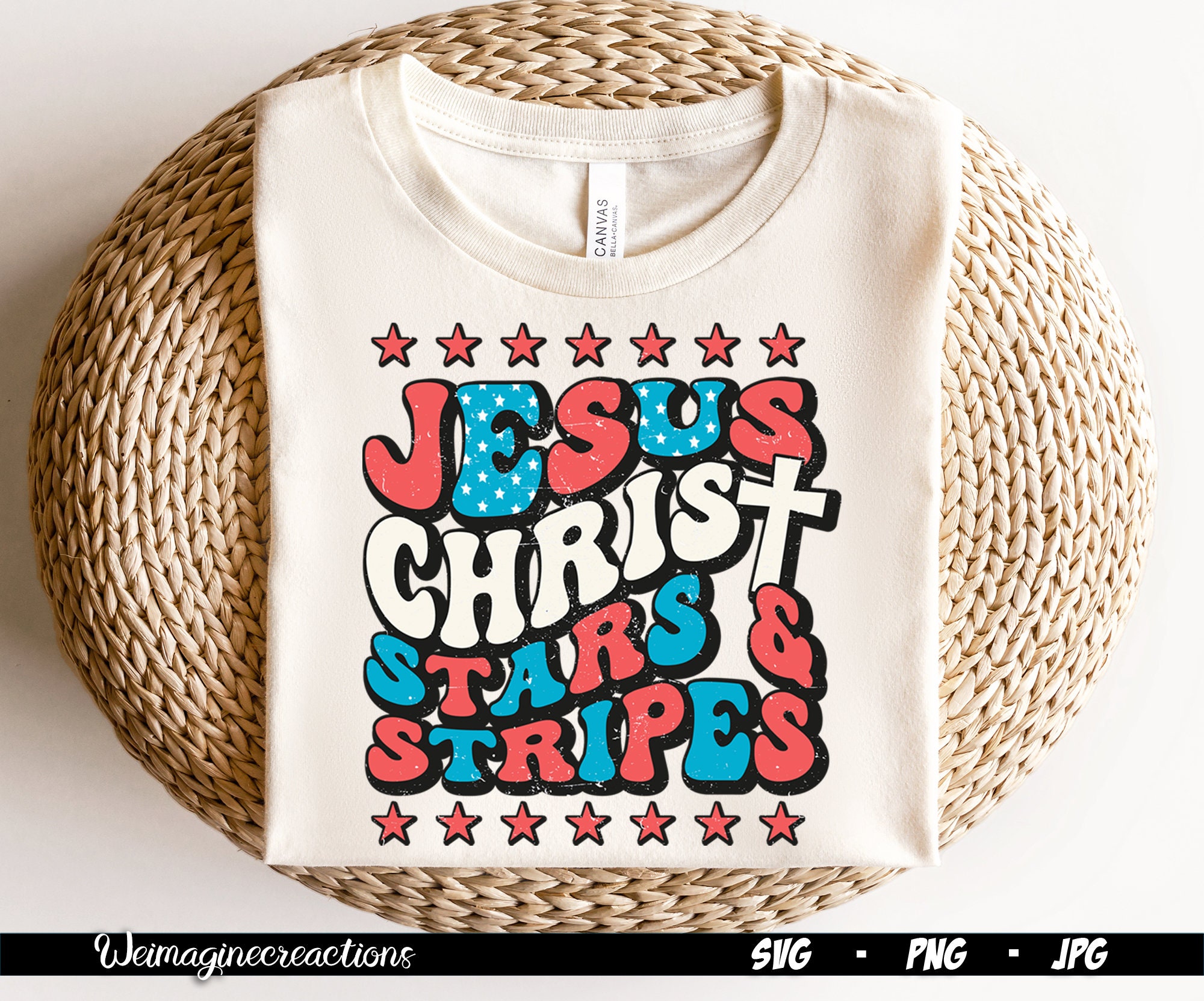 Jesus Christ Stars and Stripes SVG PNG, American Mama Svg Png, Retro ...