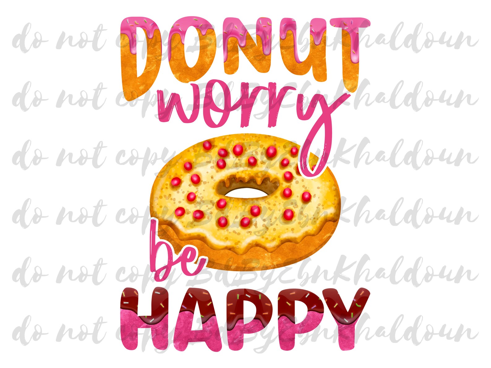 Donut Worry Be Happy Cute Donut PNG Cut File & Clipart PNG - Etsy