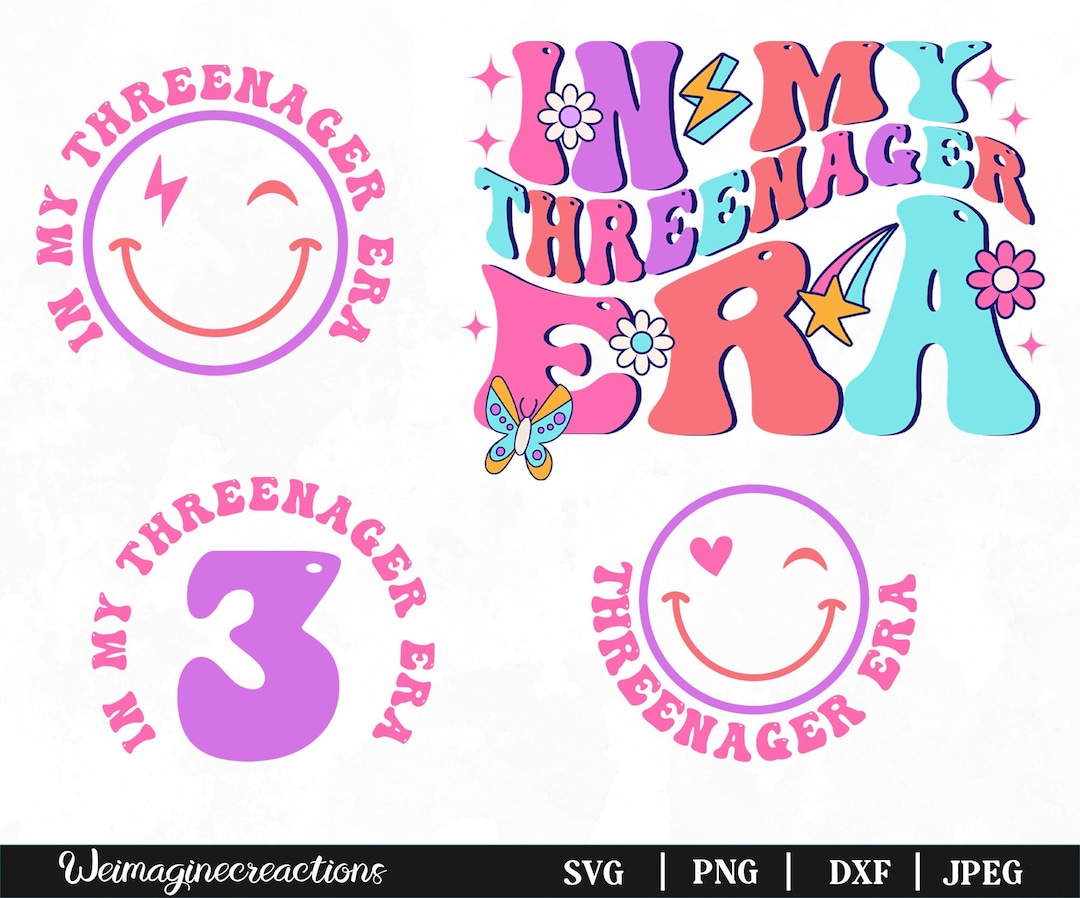In My Threenager Era SVG PNG, 3rd Birthday Png, Third Birthday Svg ...