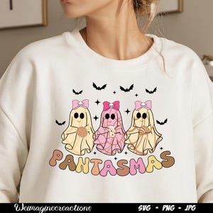 Pantasmas Mexican Halloween SVG PNG, Spooky Conchas Png, Pink Ghost Png ...