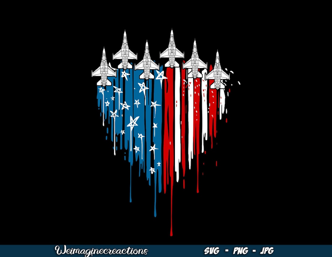 Retro Fighter Jet Airplane SVG PNG, American Flag Heart Png, 4th of ...