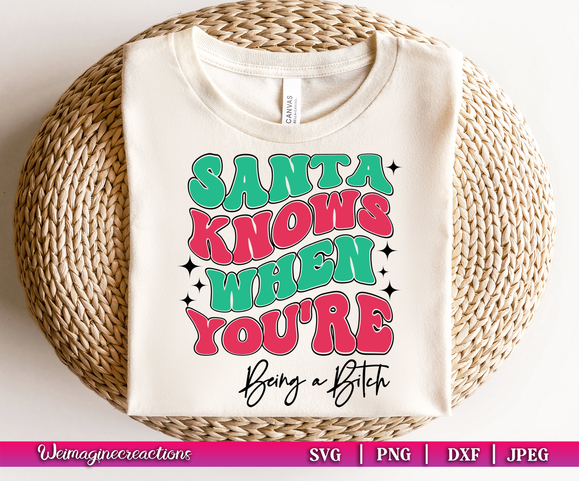 Santa Knows When You’re Being SVG PNG, Retro Christmas Png, Christmas ...