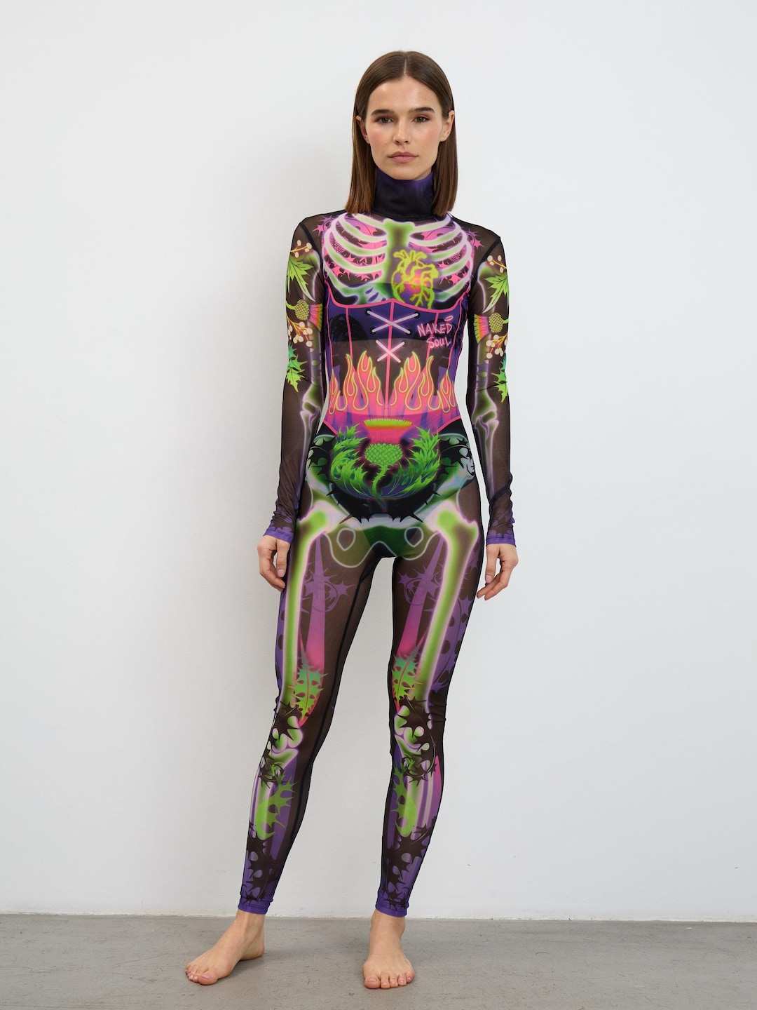Sheer Mesh Tattoo Bodysuit – Halloween Costume, Designer Print - Etsy