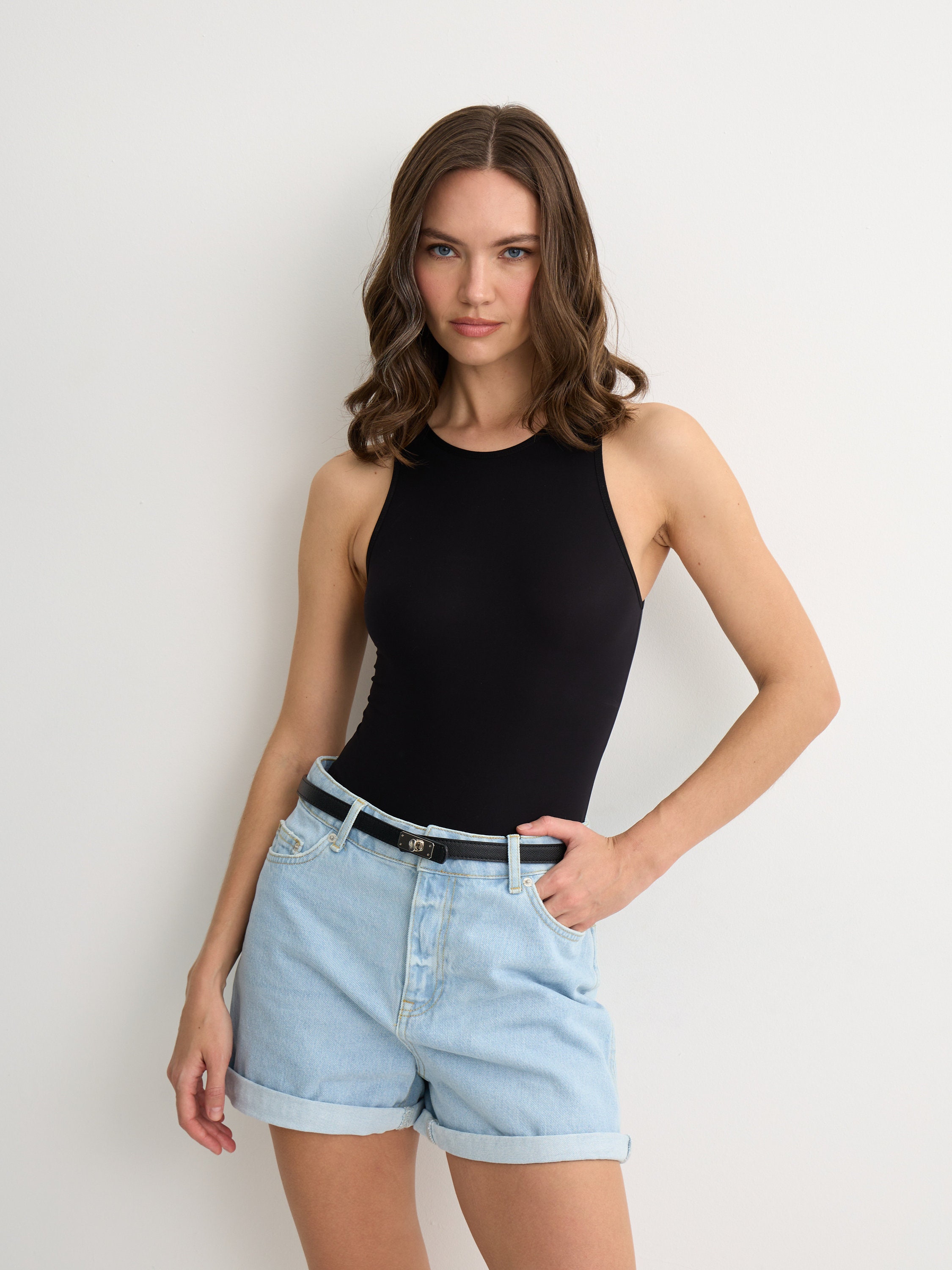 Black Open-shoulder Body for Summer Office Attire and Beach Outingsю ...