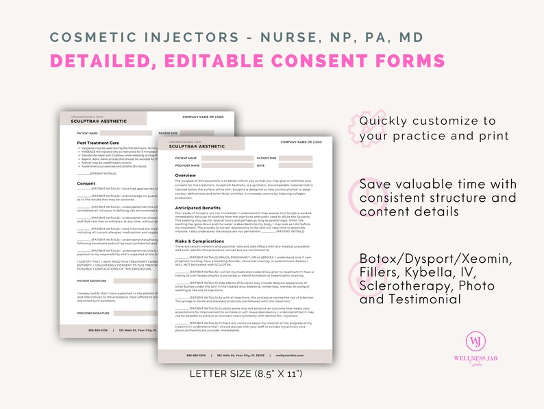 Editable Medspa Forms, Medical History, Consent, Treatment Record ...