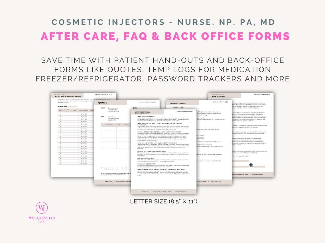 Editable Medspa Forms, Medical History, Consent, Treatment Record ...