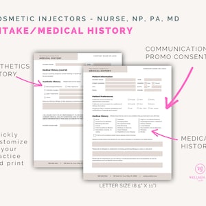 Editable Medspa Forms, Medical History, Consent, Treatment Record ...