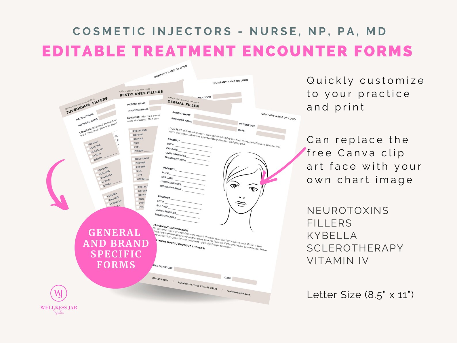 Editable Medspa Forms, Medical History, Consent, Treatment Record ...